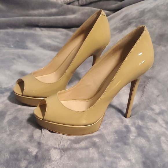 Vince Camuto | Shoes | Vince Camuto Elegant Beige Peeptoe Heels | Poshmark